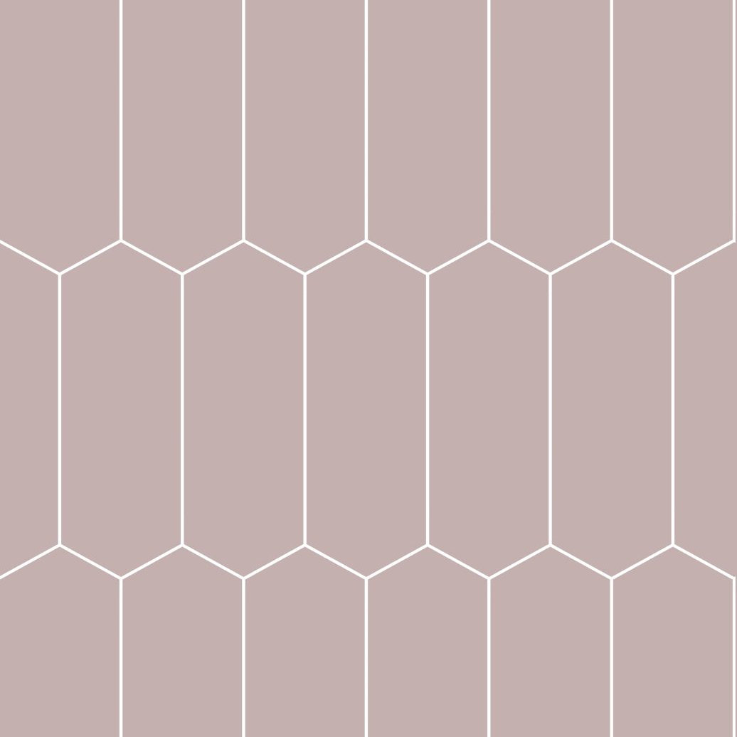 Fibo | Dusky Pink Elongated Hex Tile Wall Panel 600mm x 2400mm Tongue ...