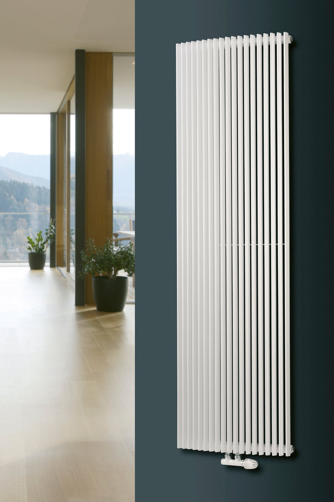 Eucotherm Corus Curved Single Vertical Radiator - White – Bath & More UK
