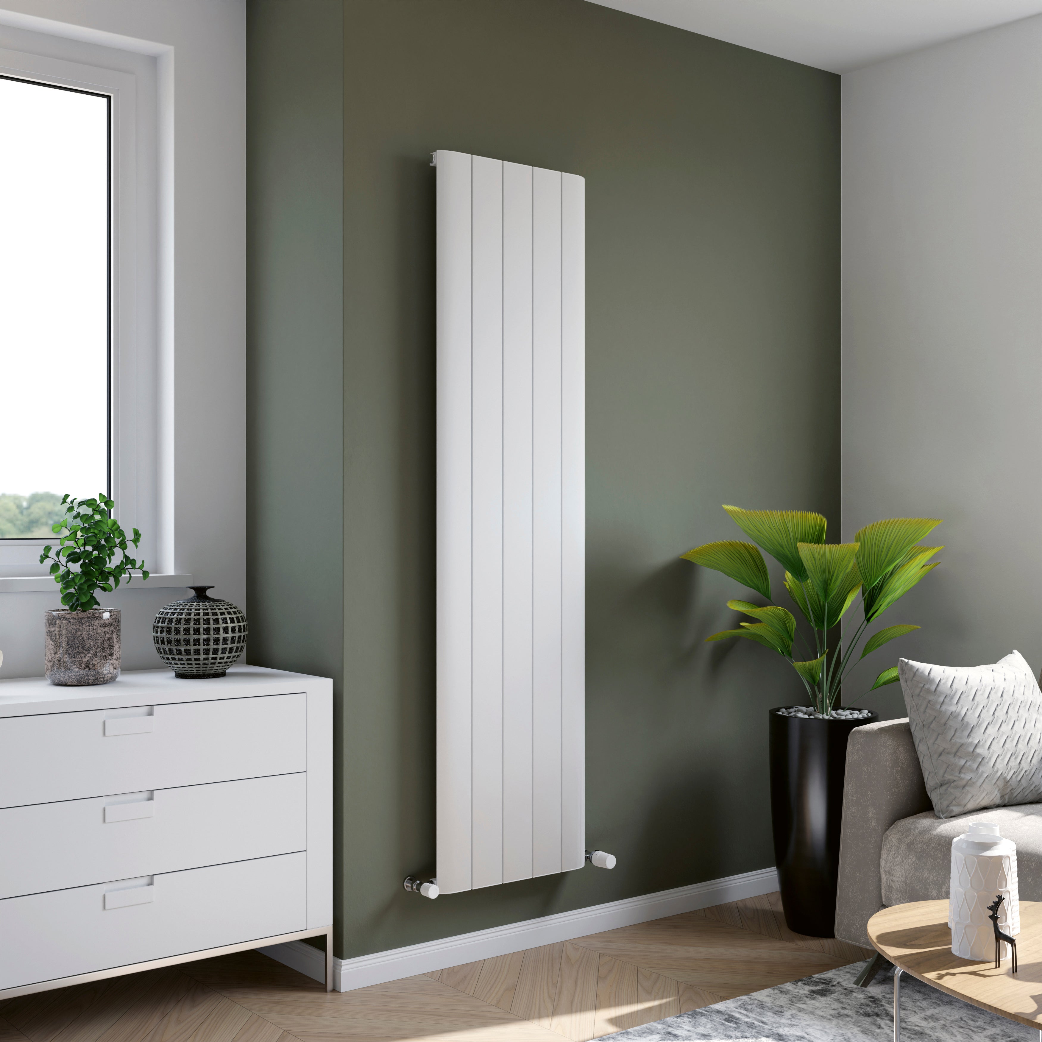 Eucotherm Eris Vertical Aluminium Radiator - Textured White – Bath ...