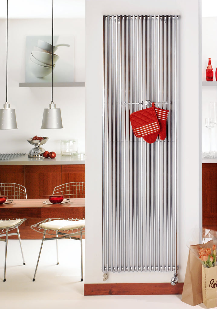 Kleo Vertical Radiator - Chrome | Zehnder – Bath & More UK