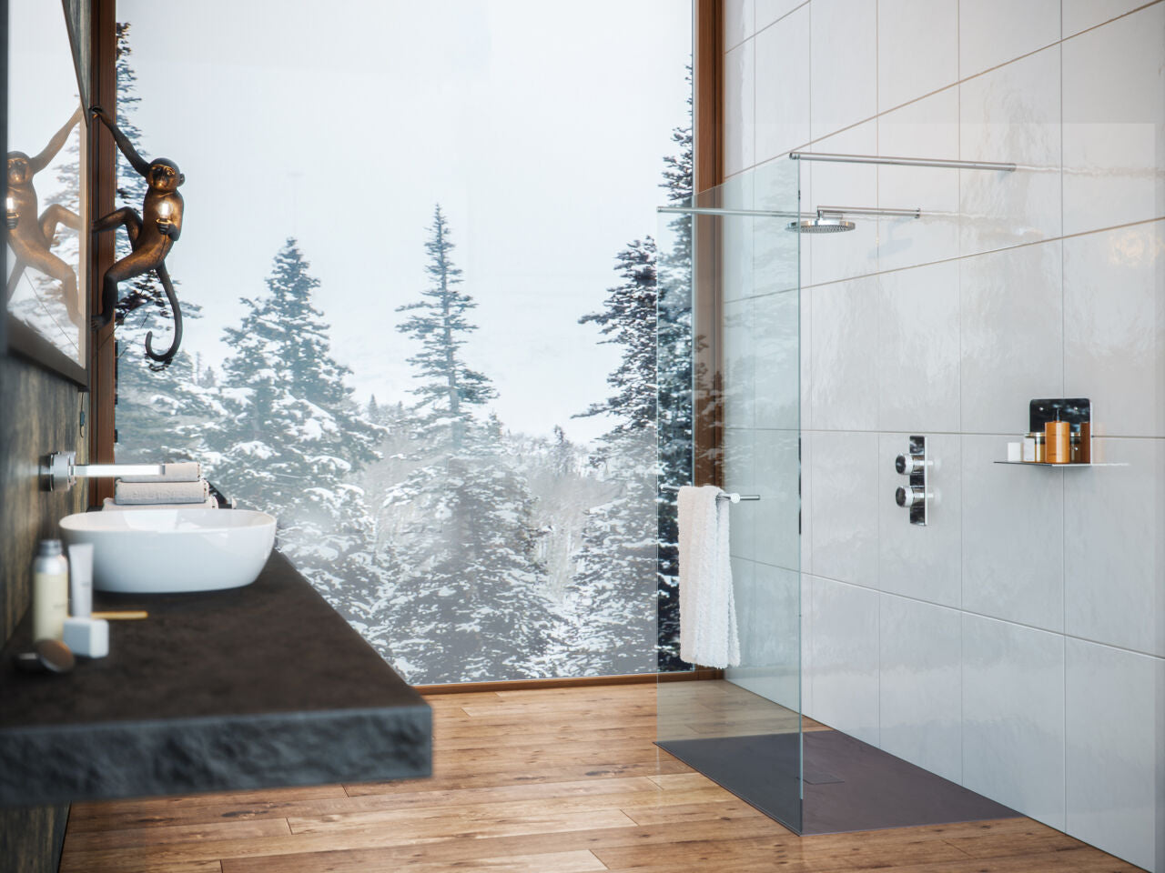 Matki-ONE Twin Entrance Wet Room Panel with Bracing Kit – Bath & More UK